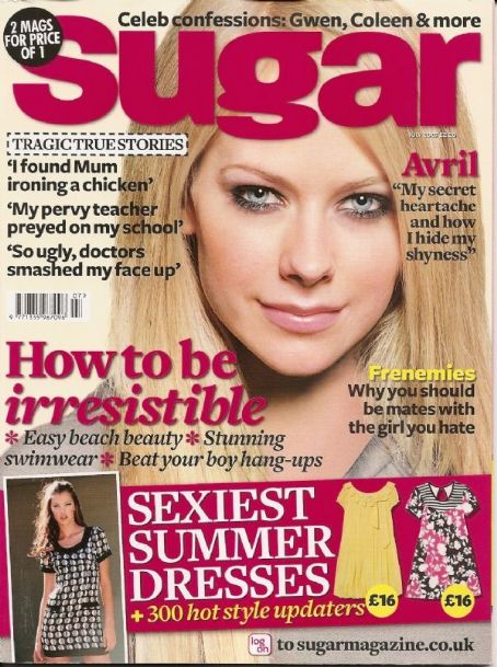 Avril Lavigne Sugar Magazine July 2007 Cover Photo United States