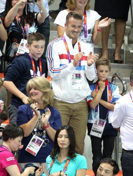 David Beckham seen with his three sons Brooklyn, Cruz and Romeo at the ... David Beckham seen with his three sons Brooklyn, Cruz and Romeo at the ...