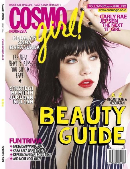 Carly Rae Jepsen Cosmo Girl Magazine March 2016 Cover Photo Indonesia